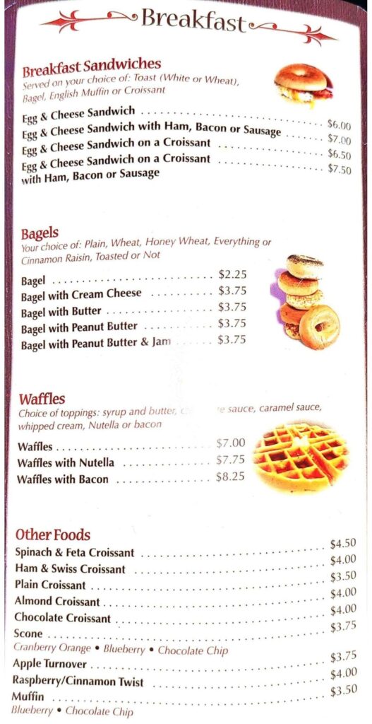 Menu - Broadway's Pastry & Coffee Shop